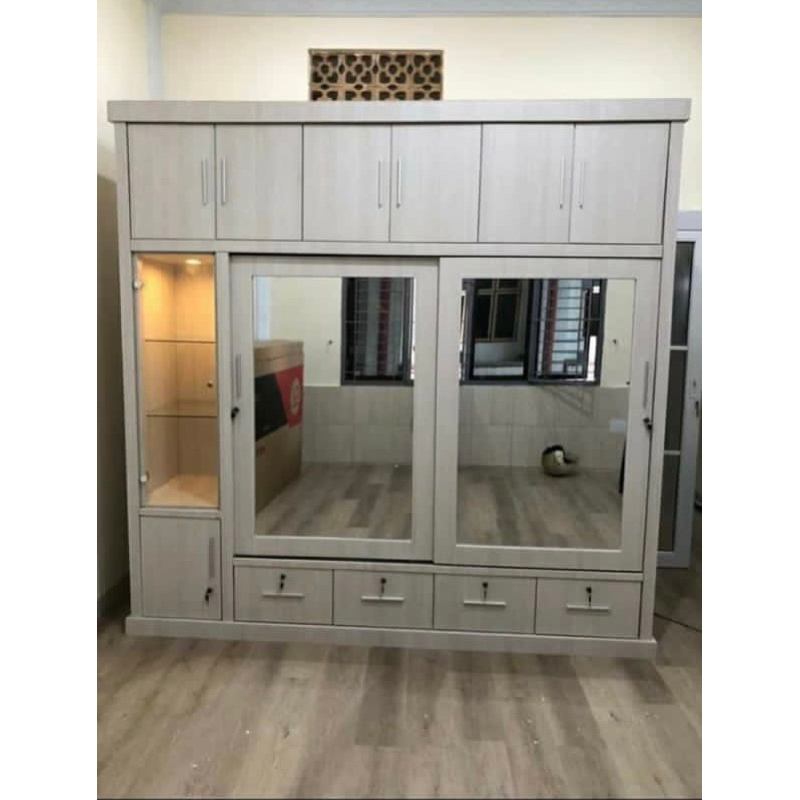 Jual Lemari Pakaian HPL Sliding Laci Atas | Shopee Indonesia