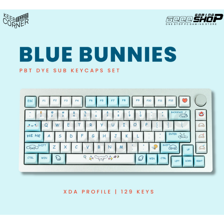 Jual KC Keycaps Blue Bunnies XDA 129 Keys | Shopee Indonesia