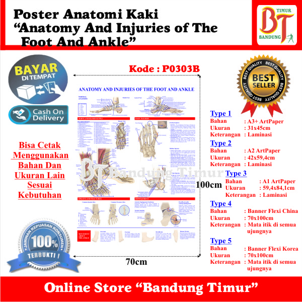 Jual POSTER ANATOMI KAKI - ANATOMY AND INJURIES OF FOOT AND ANKLE ...