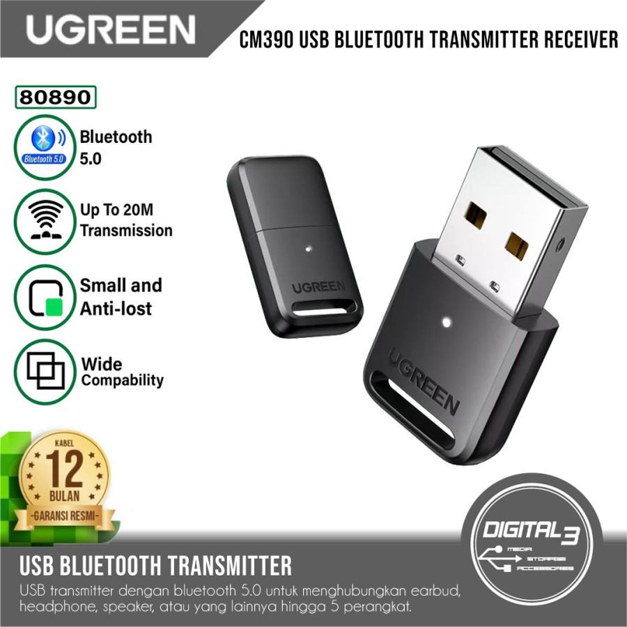 Jual Ugreen CM390 USB 5.0 Bluetooth Adapter Dongle Transmitter Windows ...