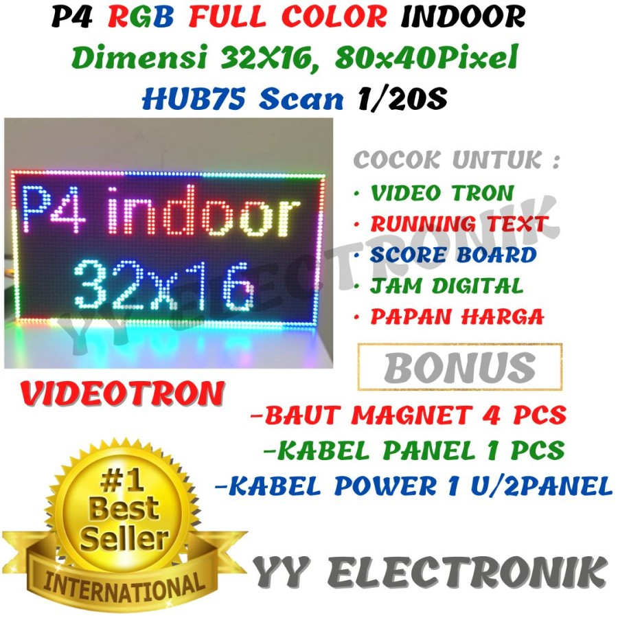 Jual Panel Module Modul LED P4 Running Text SMD RGB Color Indoor ...