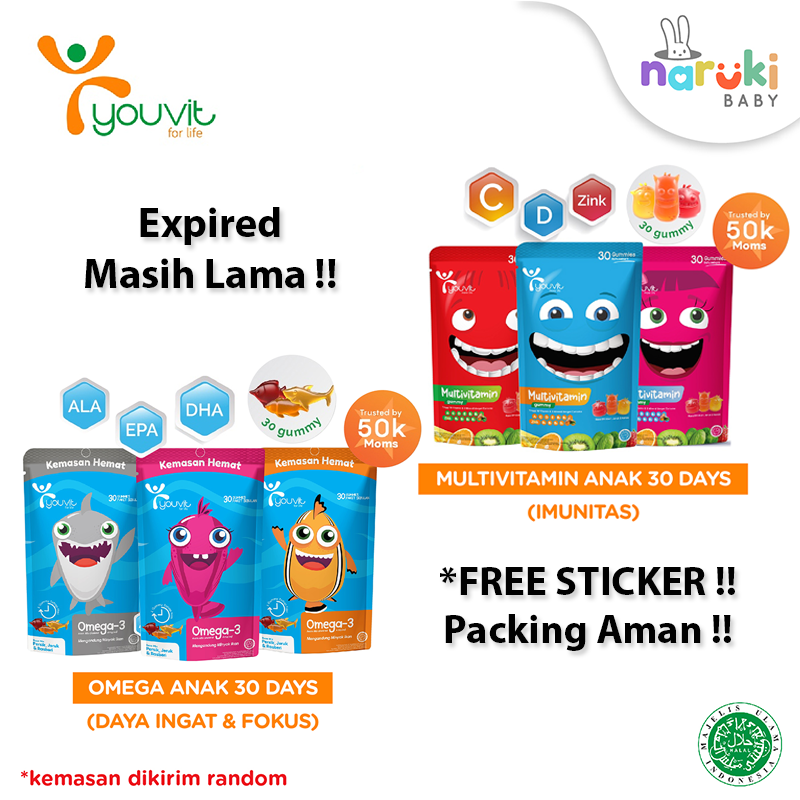 Jual Youvit Multivitamin Anak dan Omega3 Anak isi 30 Gummies untuk 30 Hari | Shopee Indonesia