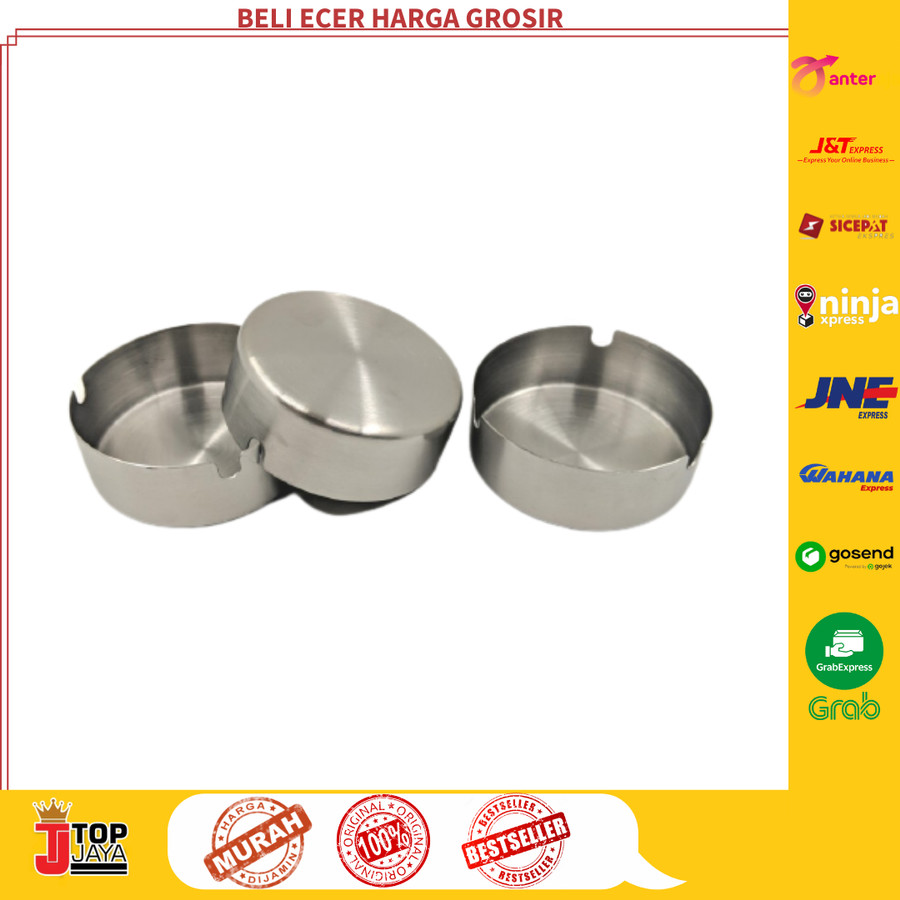 Jual Asbak Stainless Steel Bulat Tebal Modern Diameter 8cm / 10 cm ...
