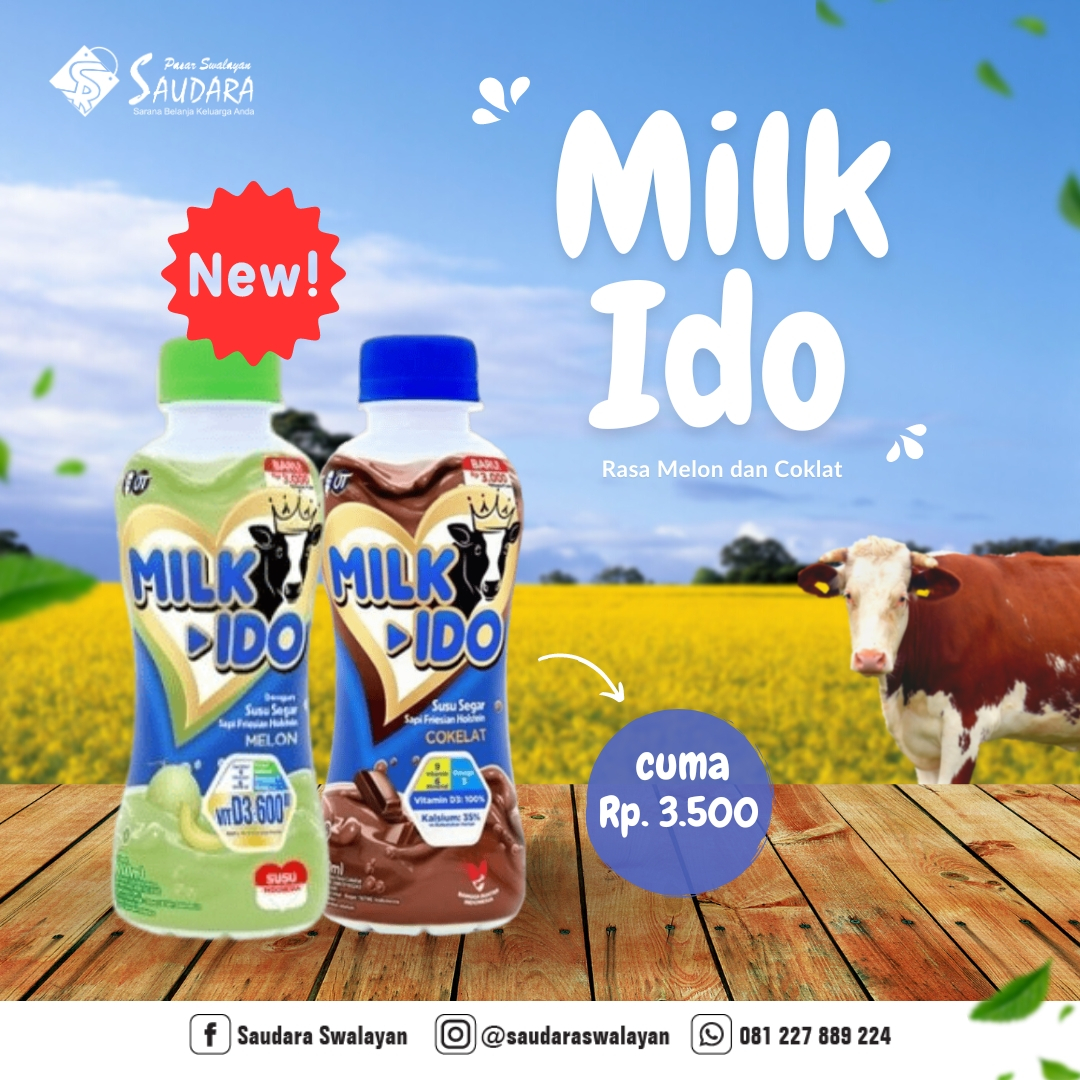 Jual MilkIdo Susu Segar Botol - Susu UHT milk Ido 200ml by OT | Shopee ...