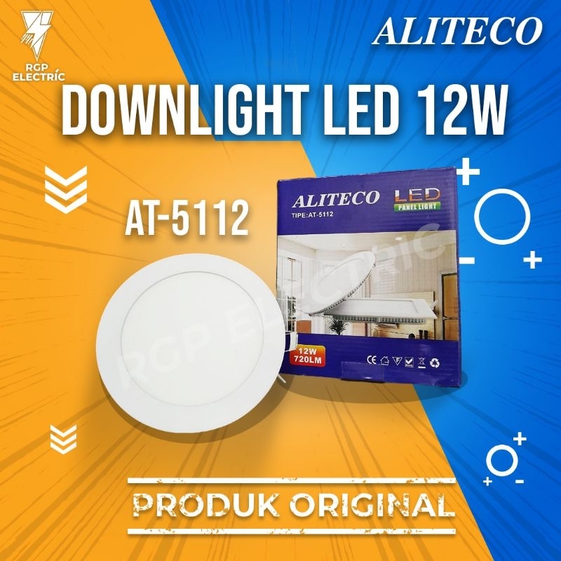 Jual Lampu Plafon LED Aliteco 12 Watt / Downlight Bulat AT-5112 720LM | Shopee Indonesia