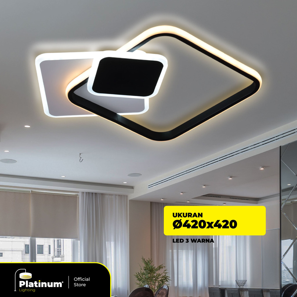 Jual Lampu Plafon Minimalis Black and White Persegi Bolong Minimalis ...