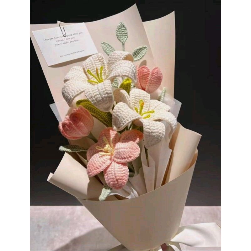 Jual Big Lily Crochet Bouquet | Buket Rajut Bunga Lily | Shopee Indonesia