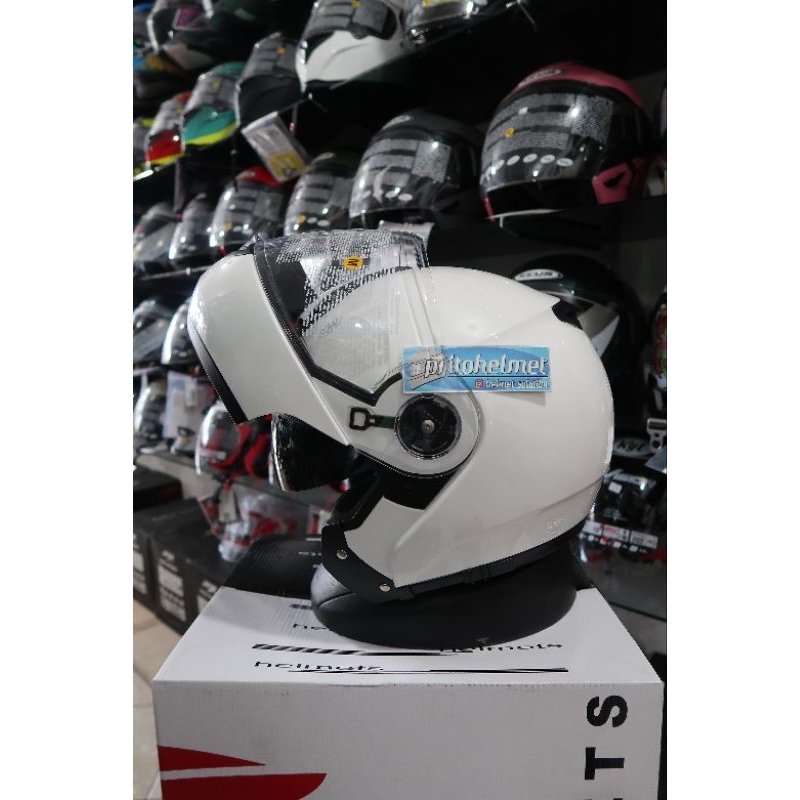 Jual Zeus 3050 White Modular Flip Up 2Visor | Shopee Indonesia