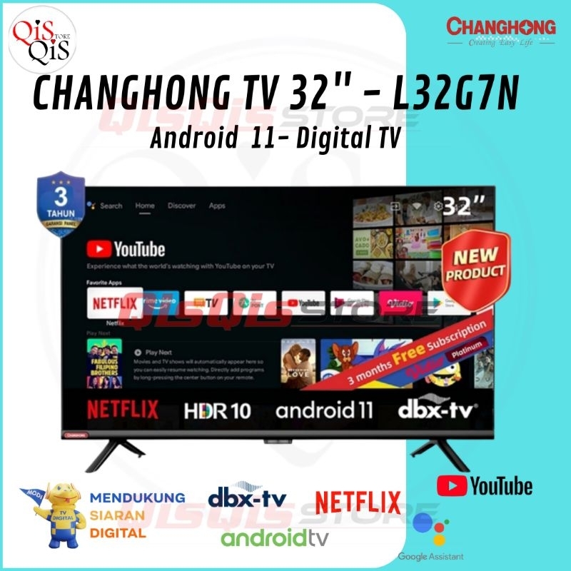Jual CHANGHONG Android TV - 32 / 40 inch - L32G7N / L40G7N - Garansi ...