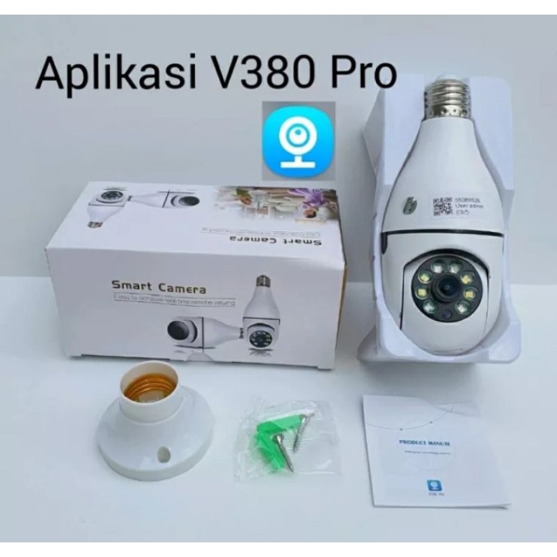Jual Cctv Lampu Kamera cctv Wifi wireless bisa putar 360° full Hd 1080 ip smart camera | Shopee ...