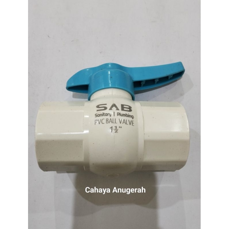 Jual Stop Kran PVC (SAB) Putih / PVC Ball Valve 1/2 , 1 1/4, 1 1/2, 2 Inch | Shopee Indonesia