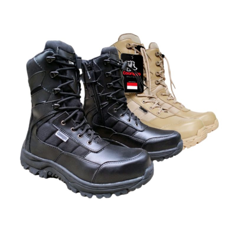 Jual Sepatu PDL Terbaru Boots Tactical Predator Black Cream | Shopee ...