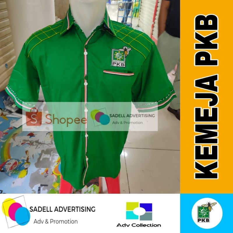 Jual Kemeja PKB Seragam Partai PKB Hijau Tua Lengan Pendek Pria ...