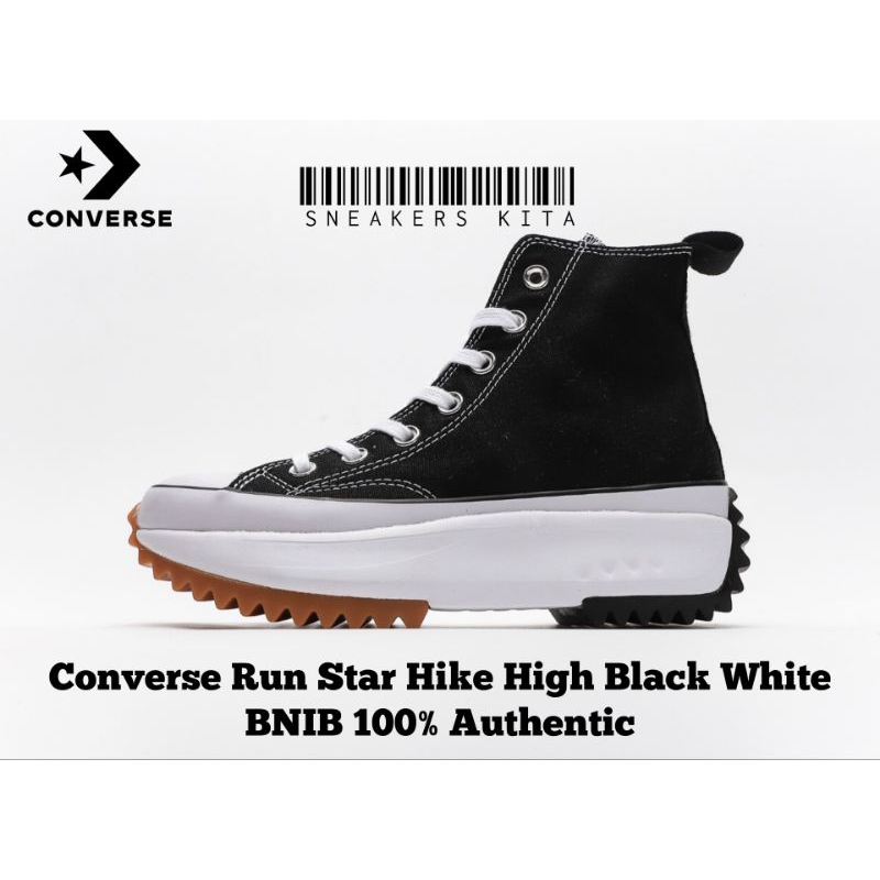 Jual Sepatu Converse Run Star Hike High Lugged Black White Gum 166800C ...