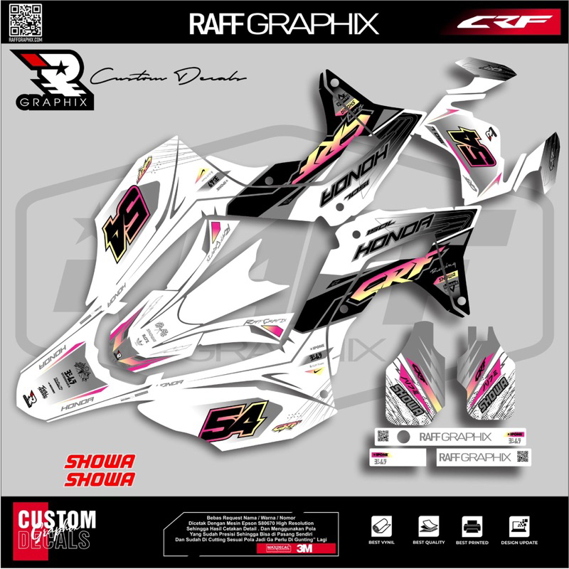 Jual DECAL CRF 150 L FULL BODY DECAL CRF SUPERMOTO DECAL CRF 150L HITAM ...