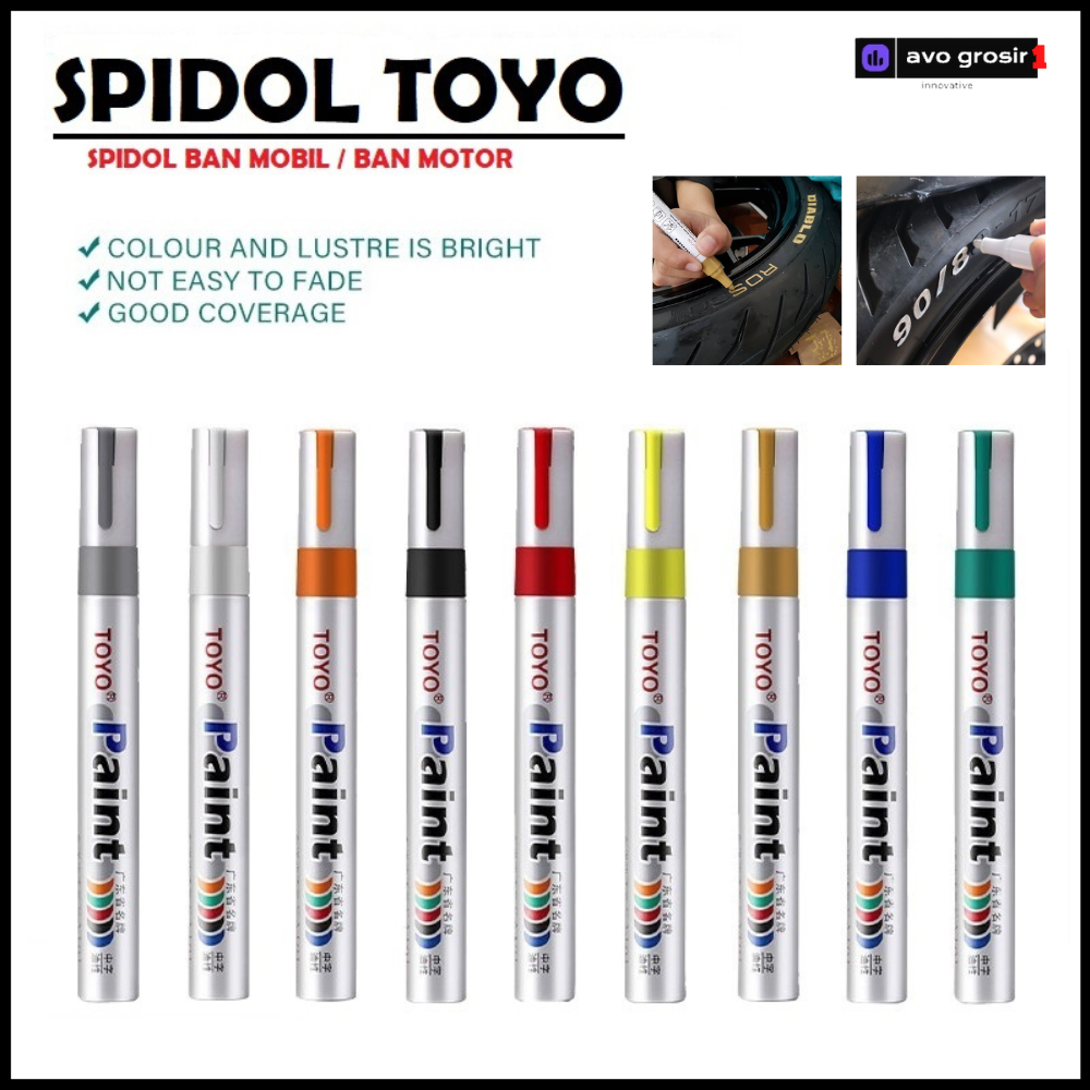 Jual Spidol Ban Mobil Motor Toyo Marker Paint / Spidol Kaca Kayu Besi ...