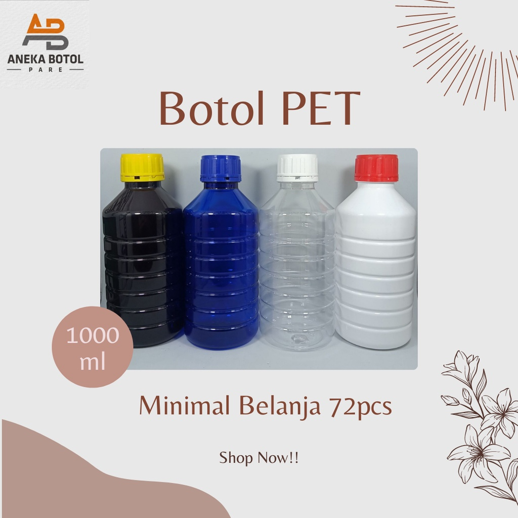 Jual Botol PET 1000ml Warna Putih Botol Plastik Pertanian 1000 ml Botol ...