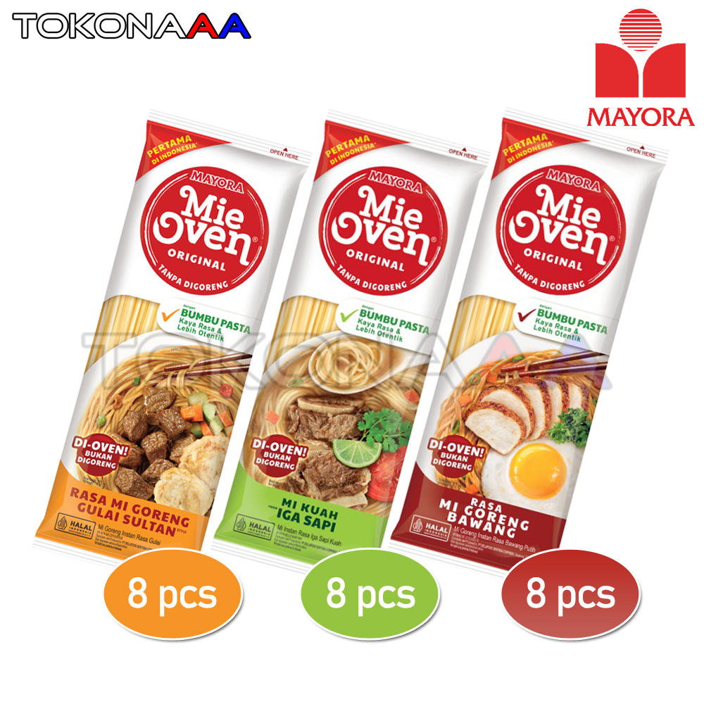 Jual Mie Oven Mayora 1 Karton (24pcs) Mix - Mi Goreng Bawang|Mi Goreng ...