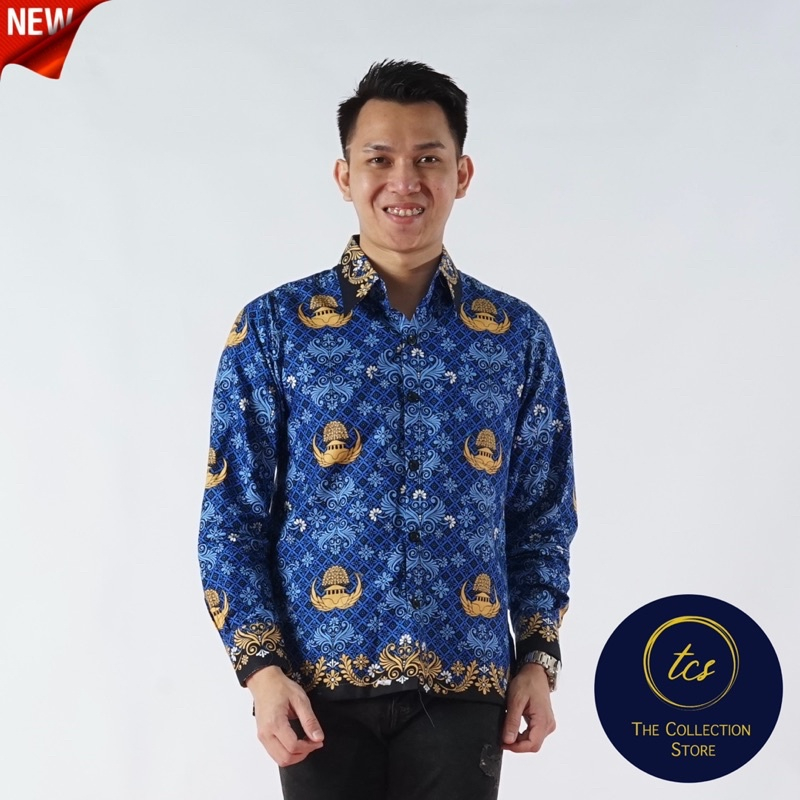 Jual BATIK KORPRI PRIA KERAH HITAM LAPIS FURING / BAJU KORPRI TERBARU / BATIK KORPRI PRIA ...