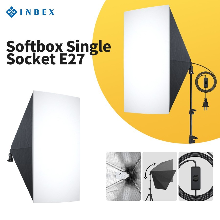 Jual INBEX Single Socket E27 Light Bulb Softbox Photography 50x70cm ...