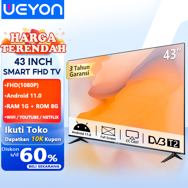 Jual Weyon Sakura Smart TV 55 inch 4K UHD TV LED 43inch Android Smart TV Digital FHD Televisi ...