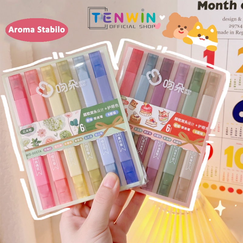 Jual Stabilo pastel/Highlighter/Stabilo lucu/Stabilo 6 Warna/Set-Tenwin ...