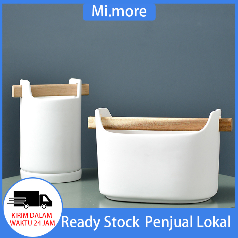 Jual Mi.more Tempat Sendok Keramik Estetik Puith / Holder Tempat Sumpit ...