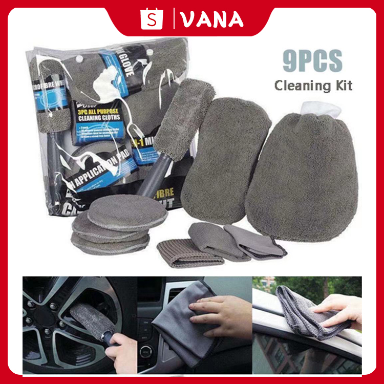 Jual Handuk Cuci Mobil 9 Pcs/set Handuk Cuci Mobil Serat Mikro Sikat ...