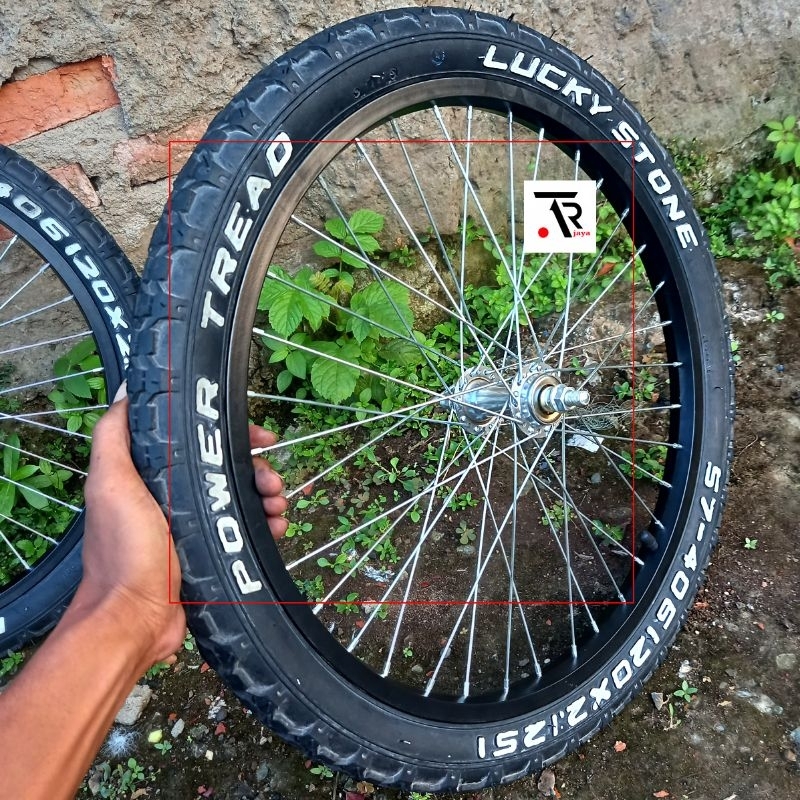 Jual roda sepeda BMX 20x2.125 lucky stone sudah di pasang Jual roda sepeda BMX 20x2.125 lucky stone sudah di pasang