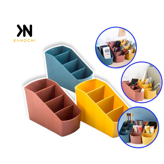 Jual Kotak Penyimpanan Alat Tulis Pena Pensil 4 sekat rak meja kantor ...