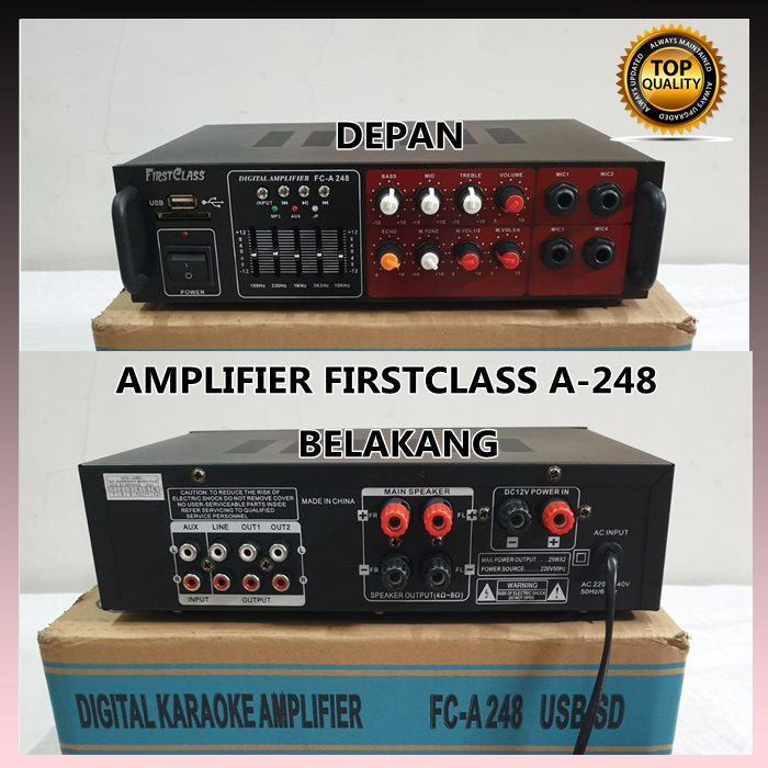 Jual AMPLIFIER FIRSTCLASS FC A248 AMPLI KAROEKE FC A 248 USB BLUETOOTH | Shopee Indonesia