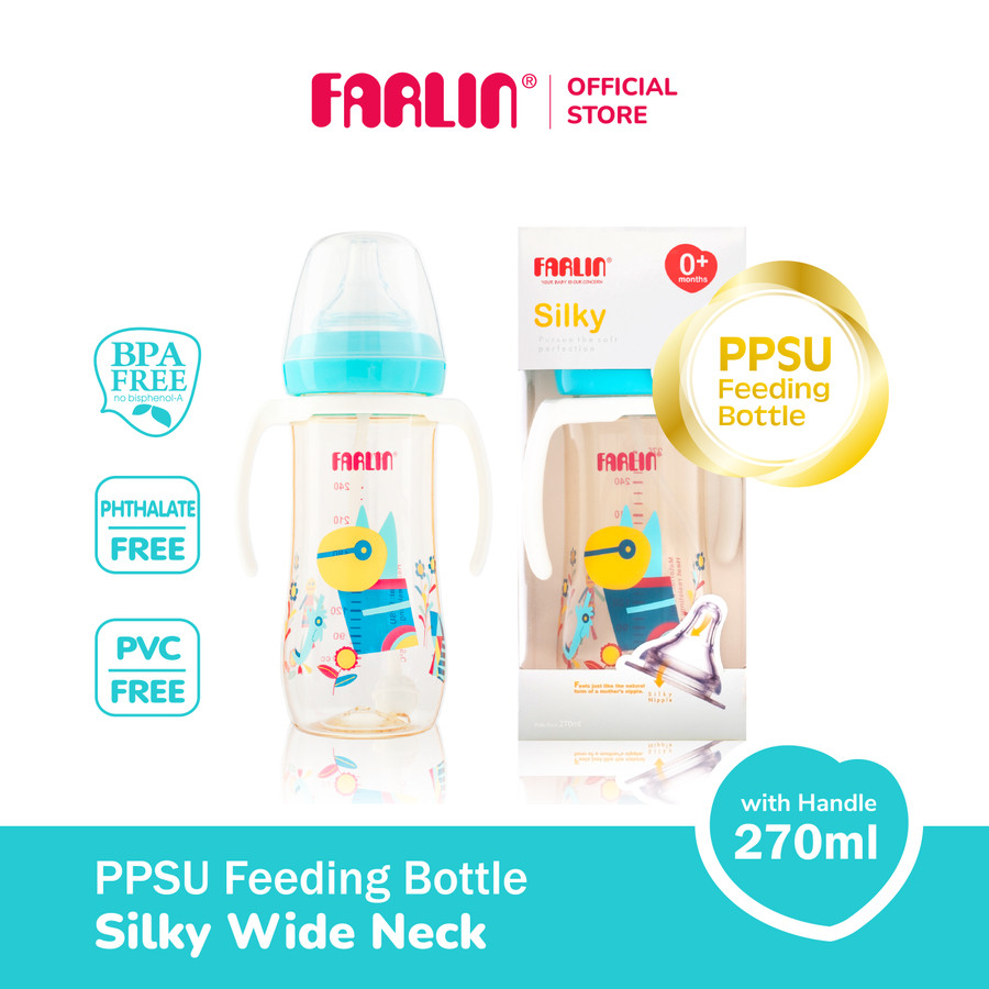 Jual FARLIN - SILKY PPSU BOTTLE 270ML WITH HANDLE | Shopee Indonesia