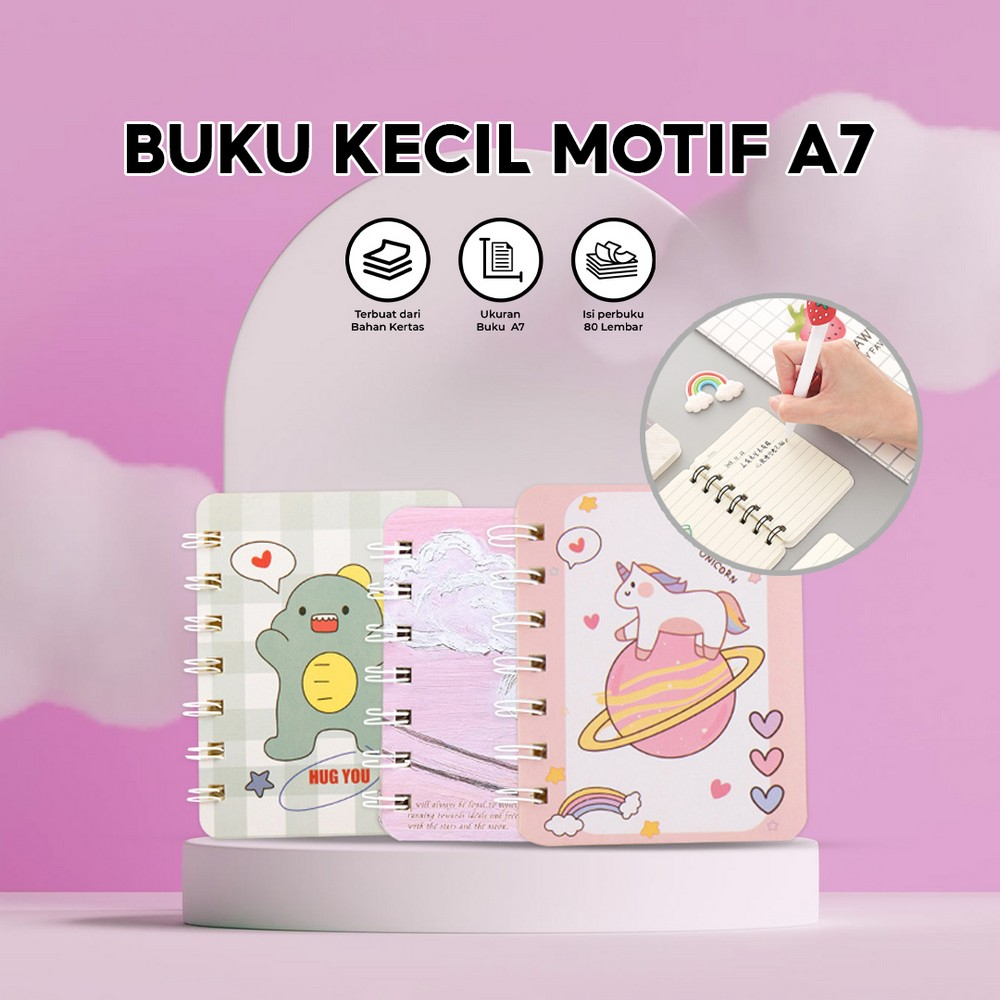 Jual Buku Catatan Kartun Memo Kecil A7 80 Lembar / Buku Kecil Notebook ...