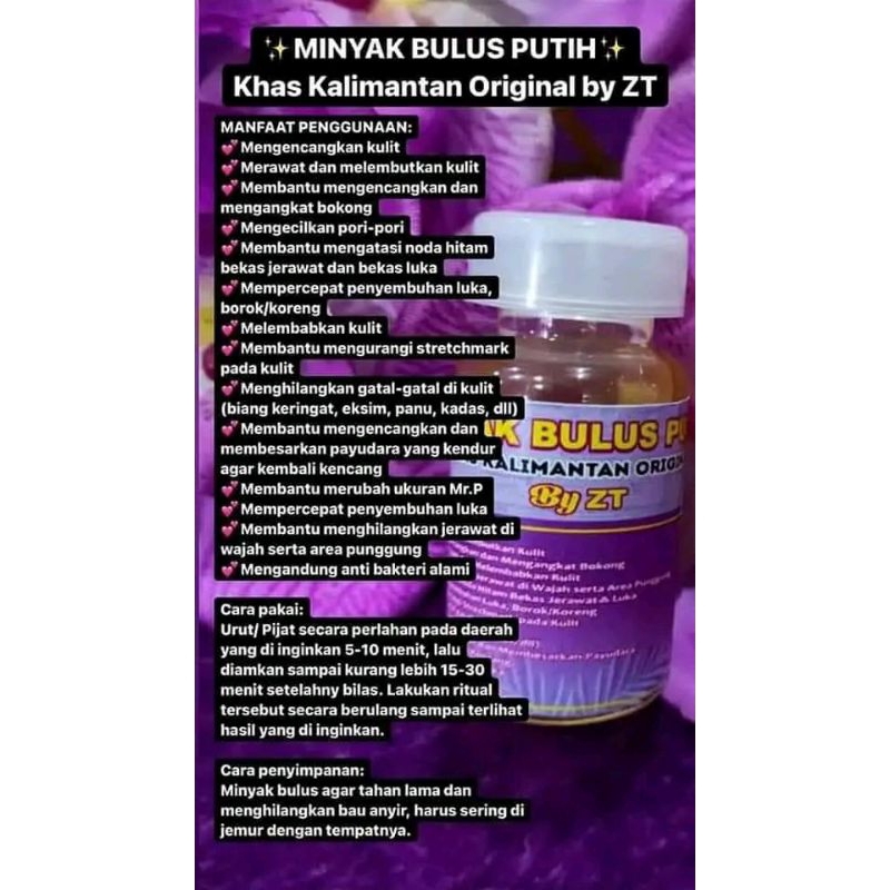 Jual MINYAK BULUS BY ZT KHAS KALIMANTAN ORIGINAL | Shopee Indonesia