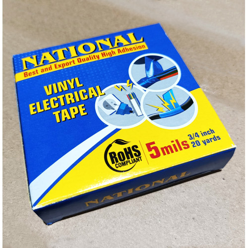 Jual ISOLASI NATIONAL HITAM Solasi Tape Kabel Listrik Nasional Panjang ...