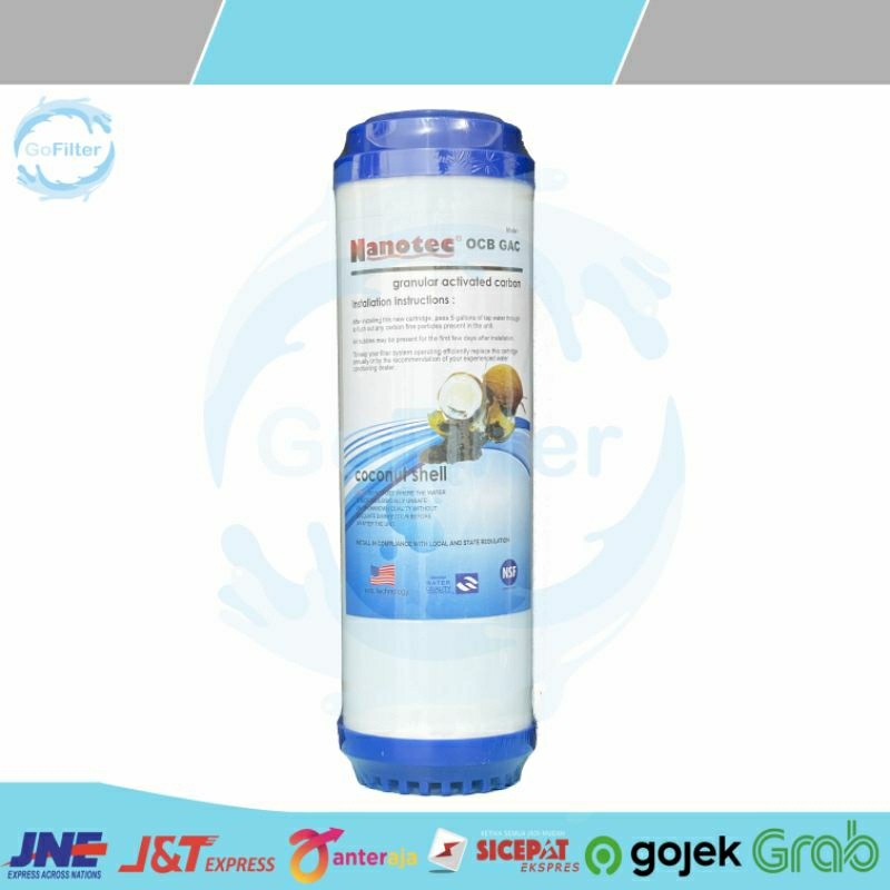 Jual OCB GAC NANOTEC 10 INCH / GRANULAR ACTIVATED CARBON NANO / FILTER AIR NANO 10” | Shopee ...