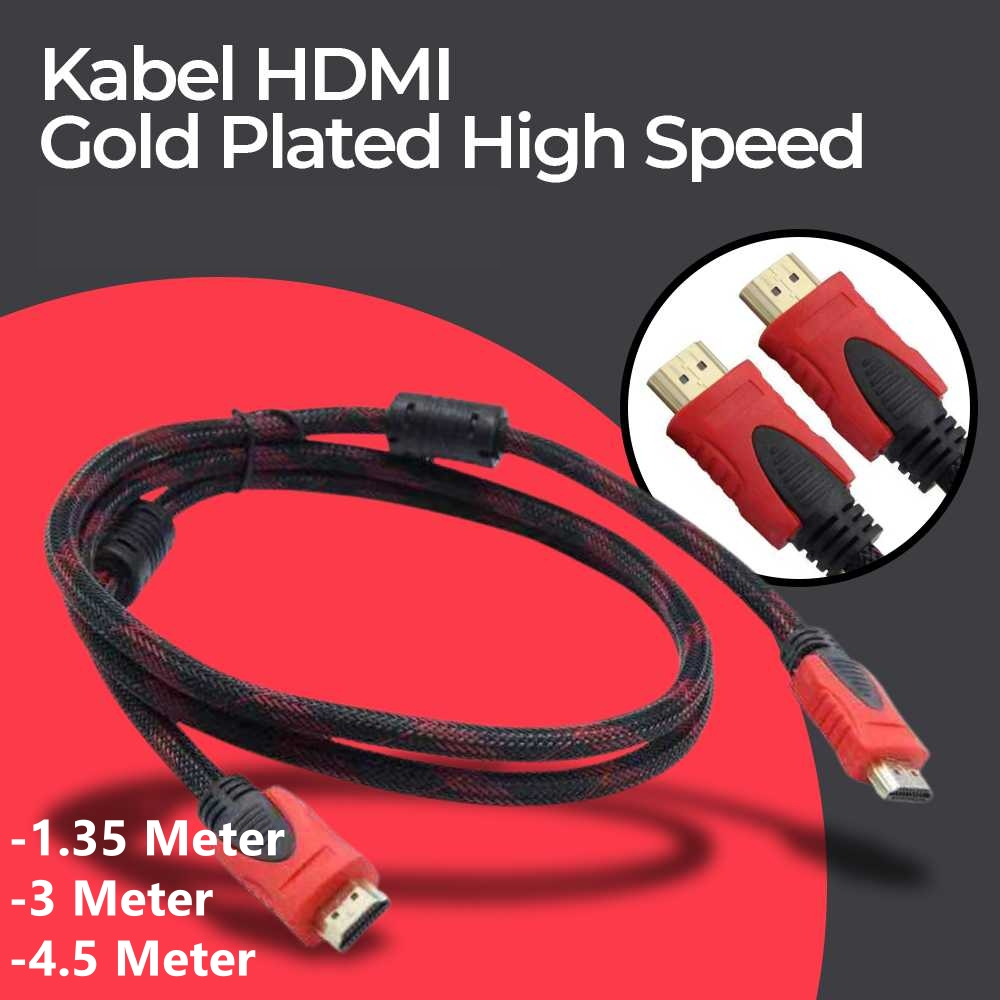 Jual Kabel HDMI To HDMI Gold Plated 1080P High Speed Konektor ke TV Set ...