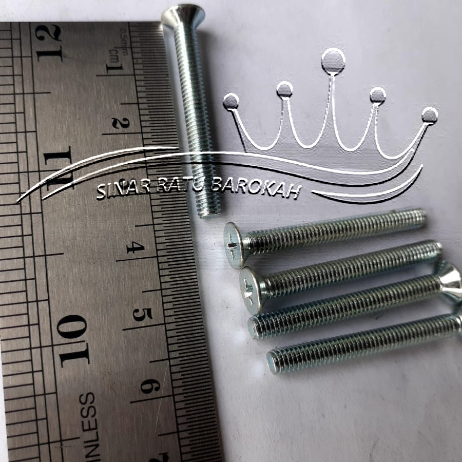 Jual BAUT OBENG PLUS JF M4X35 PANJANG 3,5CM 3,5 CM M4 X 35 BAUD 4X35 4 X 35 MM 35MM FLAT HEAD ...