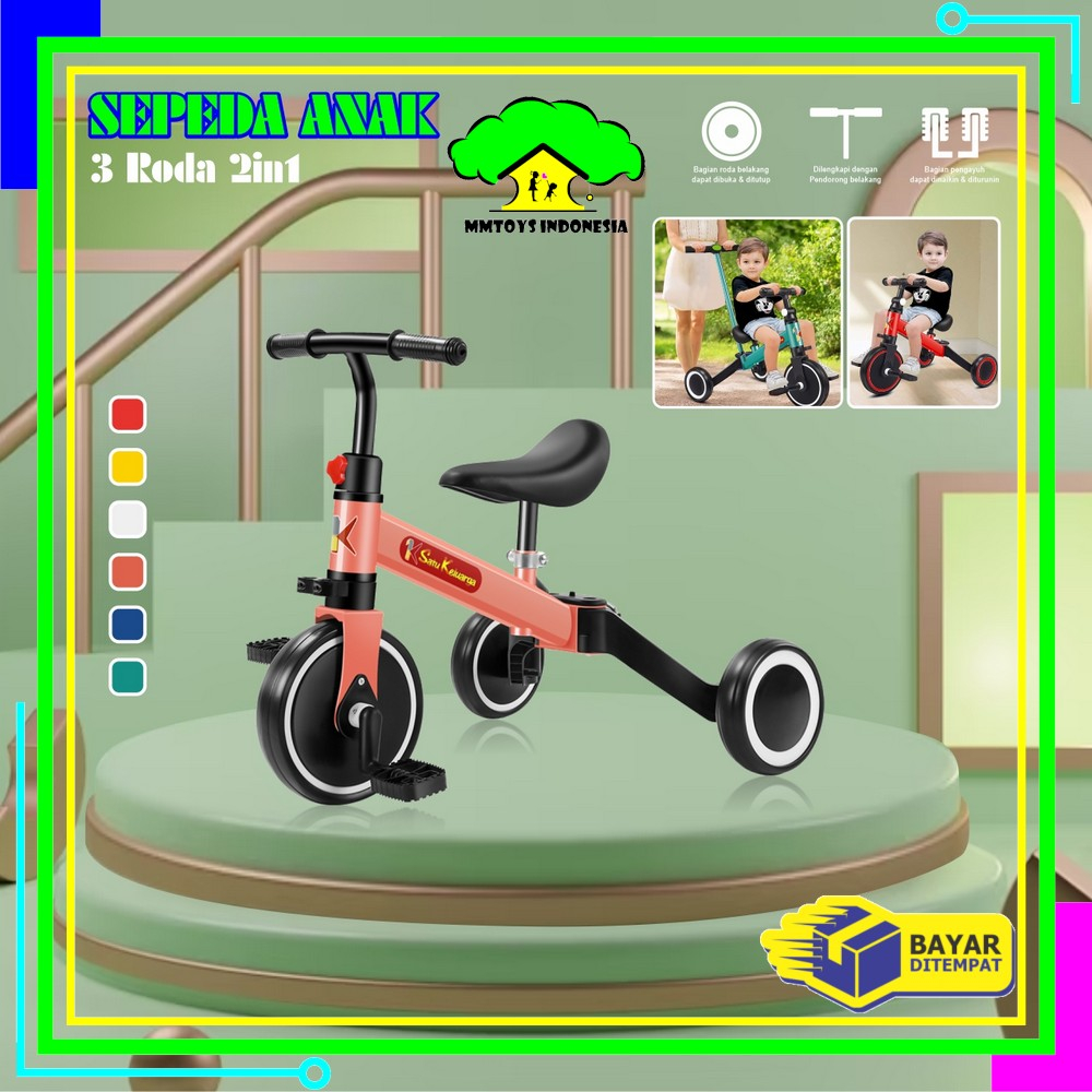 Jual MI-M97 Mainan Sepeda Anak 3 Roda 2in1 Sepeda Keseimbangan Anak ...