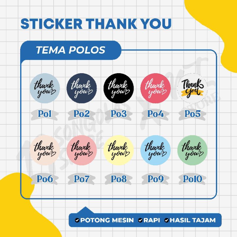 Jual STICKER LABEL THANK YOU COCOK UNTUK PRODUK MAKANAN DAN TINGGAL ...
