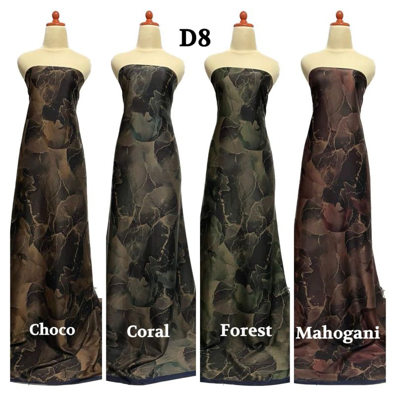 Jual bahan kain ARM silk brown ecoprint import / armany silk abstrak ...