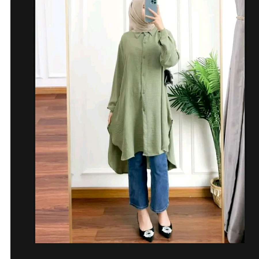 Jual TUNIK KHODIJAH WARNA SAGE UKURAN S/M/L/XL/XXL BAHAN CRIKLE ...