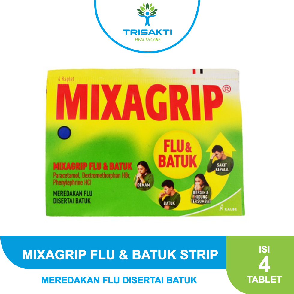 Jual Mixagrip Flu dan Batuk Strip isi 4 Tab Meredakan Flu dan Batuk ...