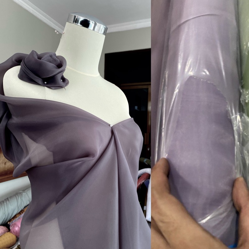 Jual ORGANZA SILK KAIN KACA PREMIUM / GLOWING SILKY GRADE A | Shopee ...