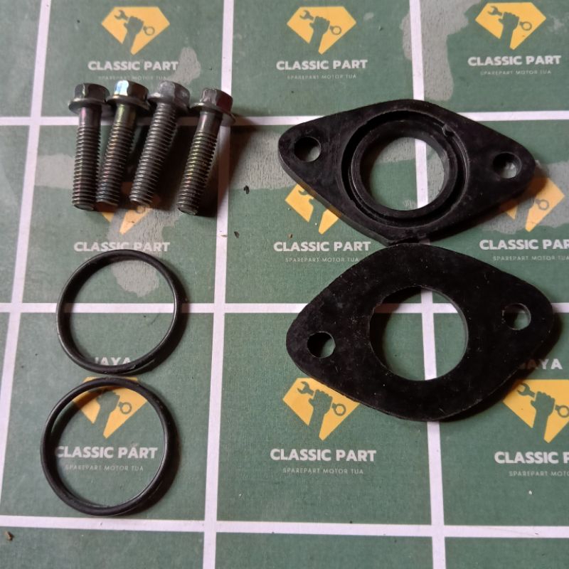 Jual SATU SET BAUT SET SEAL EBONIT MANIFOLD KARBURATOR MANIPOL KARBU C70 C80 S90 GRAND SUPRA ...