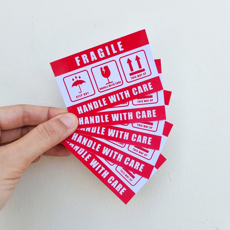 Jual stiker label fragile sticker pengiriman per pcs | Shopee Indonesia