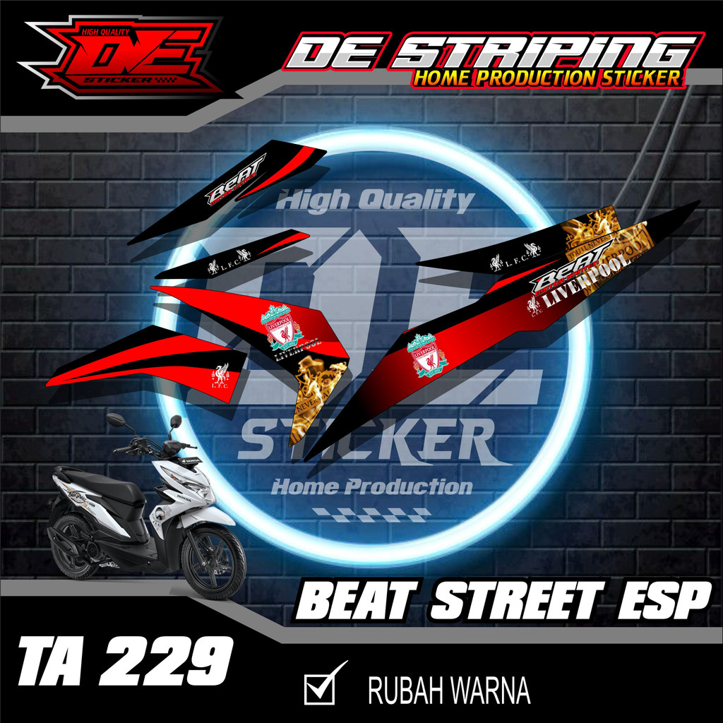 Jual Liverpool!!Striping Sticker Variasi Motor Beat Street Esp Semifull ...