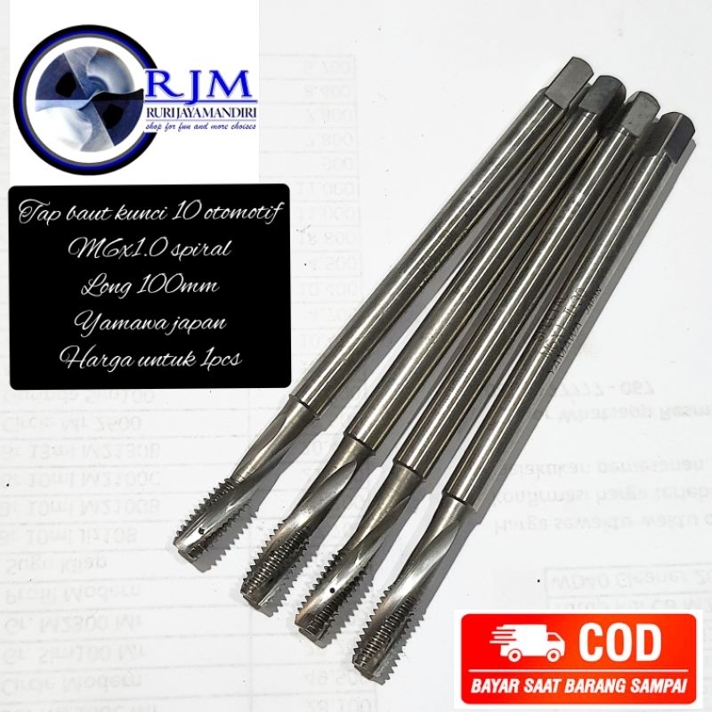 Jual IS2336 tap hand tap spiral tap baut kunci 10 m6x1.0 yamawa long | Shopee Indonesia