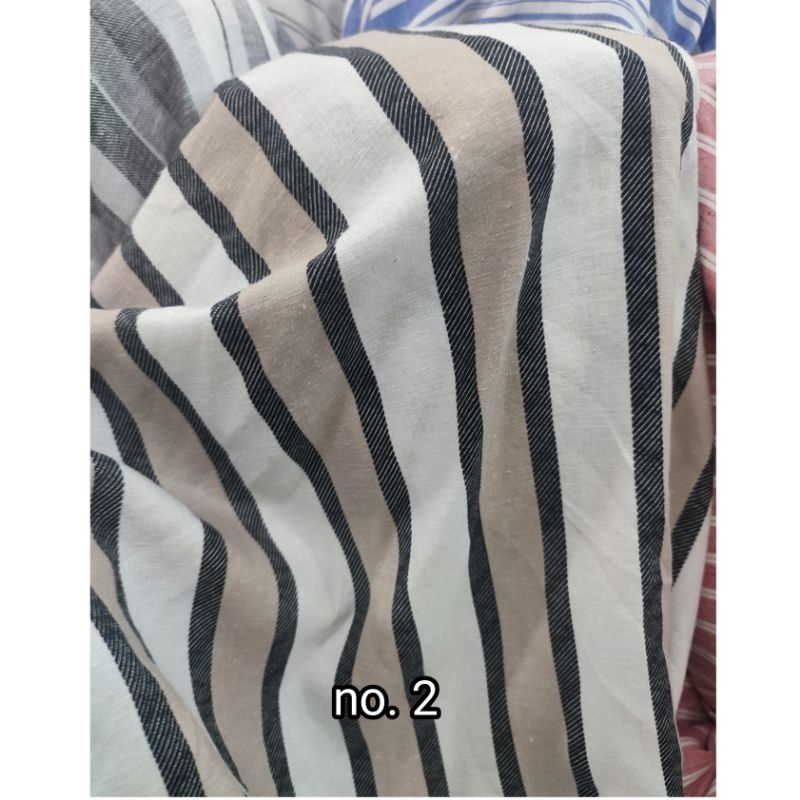 Jual Bahan linen salur Garis / Kain Bahan katun linen salur /Linen ...