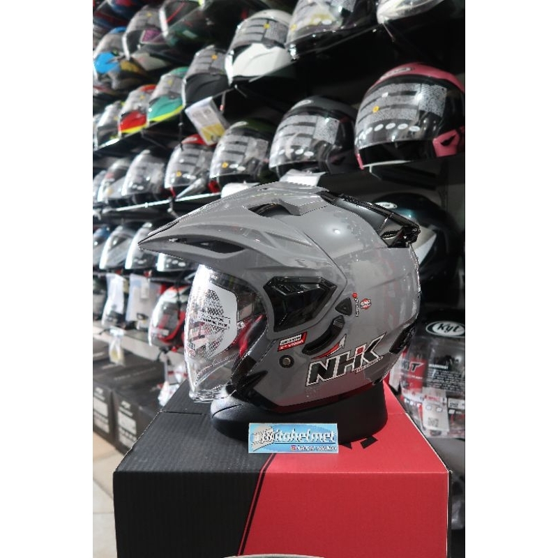 Jual NHK Predator Cripton Dim Grey 2Visor | Shopee Indonesia